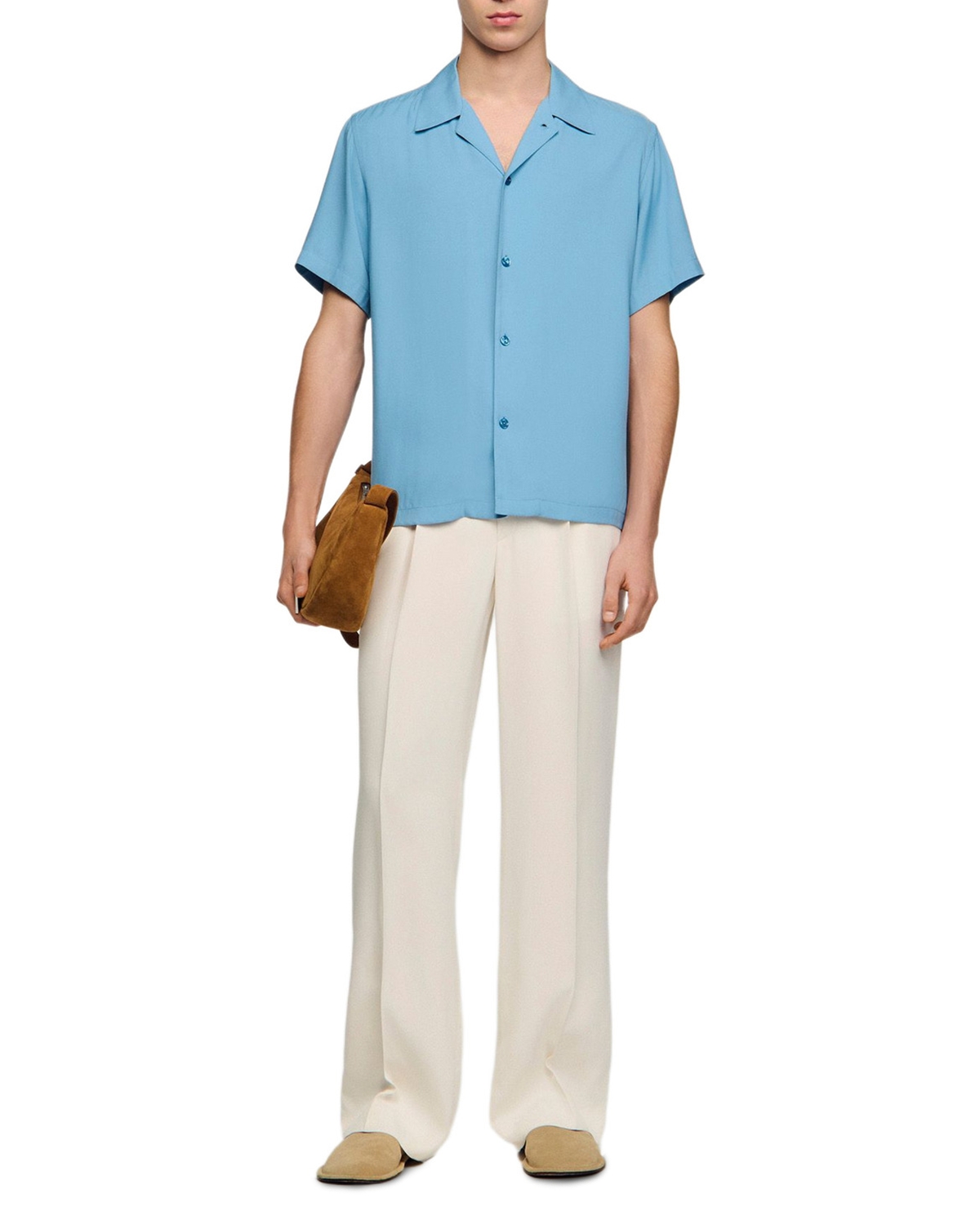 SANDRO loose fit shark collar shirt